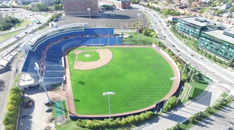 4k aerial baseball stadium neat view! | Stock Video | Pond5