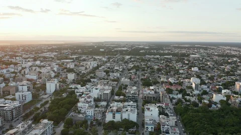 4k Aerial City Flyover with Sunset in th... | Stock Video | Pond5