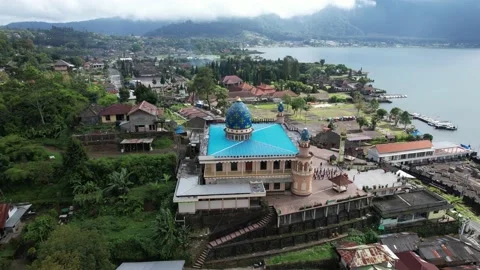 4k Aerial Drone shot of a Mosque in Bali... | Stock Video | Pond5