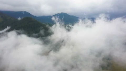 4K .Aerial landscape. Real fly in mount... | Stock Video | Pond5