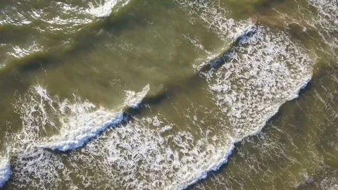 4K Aerial. Over sea, ocean waves.Ssum... | Stock Video | Pond5