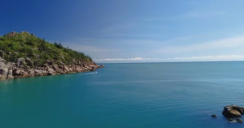 4K aerial overview of Balding Bay,Magnet... | Stock Video | Pond5