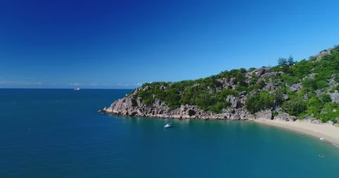 4K aerial overview of Radical Bay,Magnet... | Stock Video | Pond5