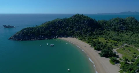 4K aerial overview of Radical Bay,Magnet... | Stock Video | Pond5