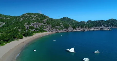 4K aerial overview of Radical Bay,Magnet... | Stock Video | Pond5