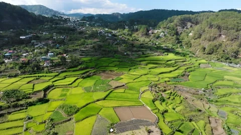 4K Aerial Panorama, Sagada Rice Terraces... | Stock Video | Pond5