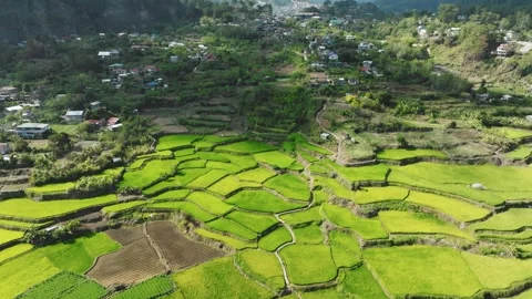4K Aerial Panorama, Sagada Rice Terraces... | Stock Video | Pond5