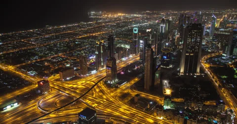 4K aerial time lapse of Dubai and it's b... | Stock Video | Pond5