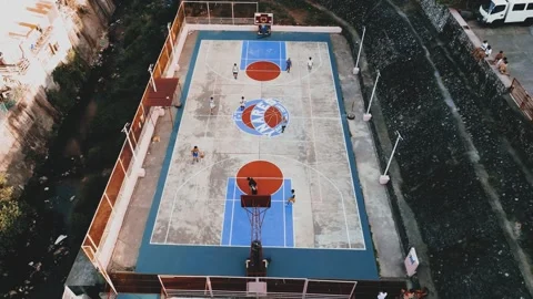 Basketball Court Aerial Stock Video Footage | Royalty Free Basketball ...