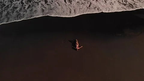 4K aerial top view flying video of young... | Stock Video | Pond5