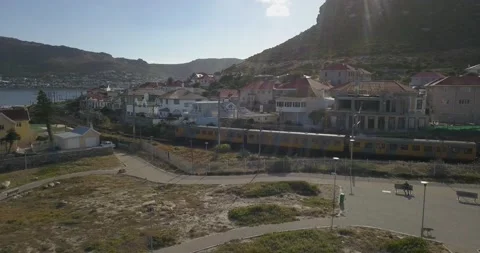 4K aerial video of Kalk Bay train, South... | Stock Video | Pond5