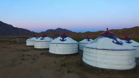 4K Aerial Video Of Yurt In Inner Mongoli... | Stock Video | Pond5