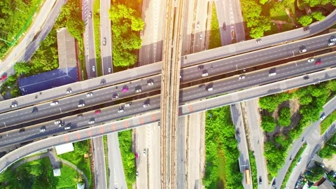 4K : Aerial view and top view of traffic... | Stock Video | Pond5