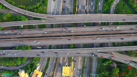 4K : Aerial view and top view of traffic... | Stock Video | Pond5