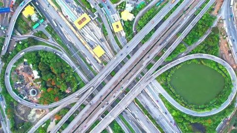 4K : Aerial view and top view of traffic... | Stock Video | Pond5