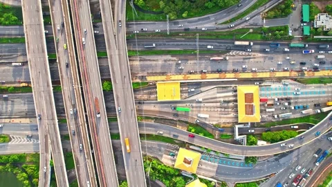 4K : Aerial view and top view of traffic... | Stock Video | Pond5