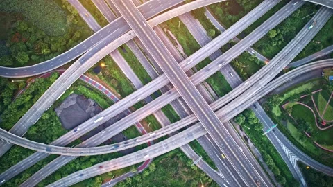 4K : Aerial view and top view of traffic... | Stock Video | Pond5
