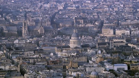 4K Aerial view of central Paris, with fo... | Stock Video | Pond5