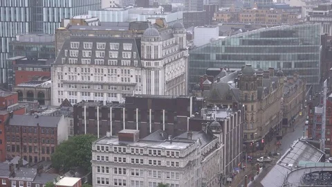 4K Aerial view Manchester crowded citysc... | Stock Video | Pond5