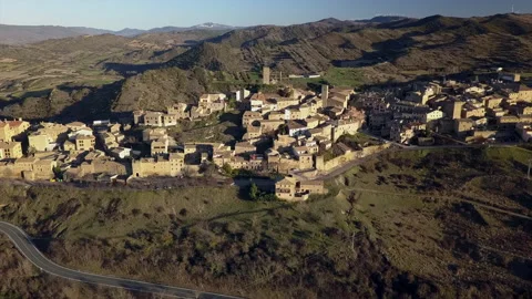 4k aerial view of Sos del Rey Catolico i... | Stock Video | Pond5