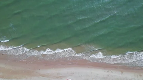 4K Aerial view top view of drone, sea wa... | Stock Video | Pond5
