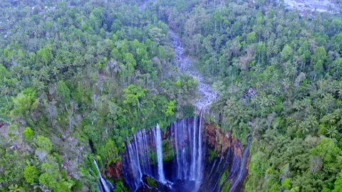 4K Aerial View Of Tumpak Sewu Waterfall ... | Stock Video | Pond5