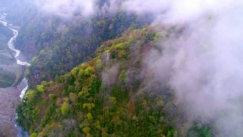 4K Aerial View Of The Wolong Nature Rese... | Stock Video | Pond5