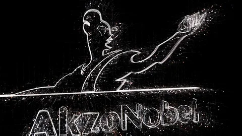 4k Akzo Nobel word company brand logo ta... | Stock Video | Pond5