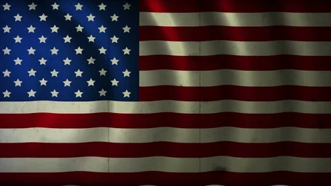 4K American Flag Waving Animation - Retr... | Stock Video | Pond5