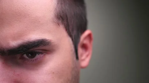 4K Angry Man Half Face Portrait | Stock Video | Pond5