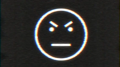 4k - Angry smiley with VHS effect with d... | Stock Video | Pond5