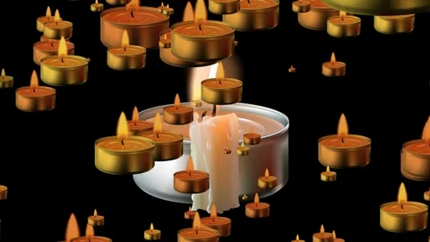 4K Animated background of moving candles... | Stock Video | Pond5