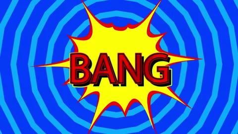 4k animated bang text on comic book back... | Stock Video | Pond5