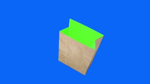 4K ANIMATED BROWN PAPER BAG in Green and... | Stock Video | Pond5