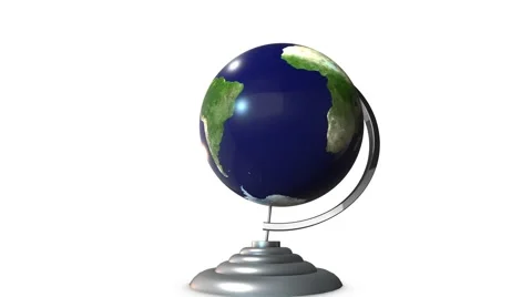 4K animated globe in 3d - white backgro... | Stock Video | Pond5