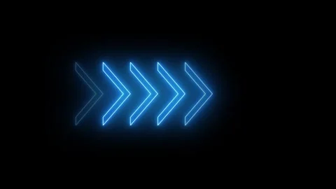 4K Animated glow neon arrow direction si... | Stock Video | Pond5
