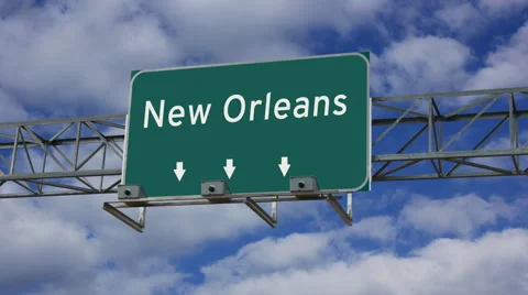 4K Animated highway road sign of New Orl... | Stock Video | Pond5