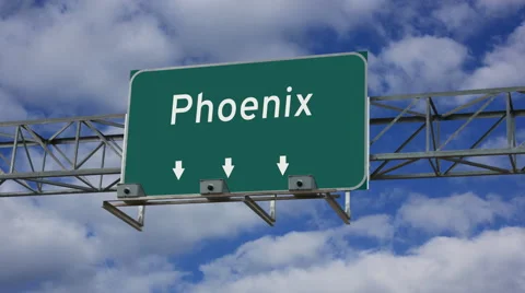 4K Animated highway road sign of Phoenix | Stock Video | Pond5