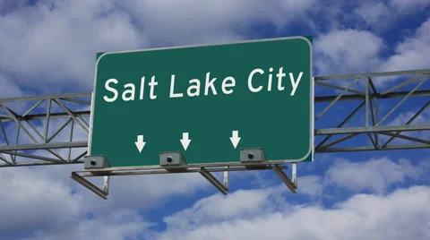 4K Animated highway road sign of Salt La... | Stock Video | Pond5
