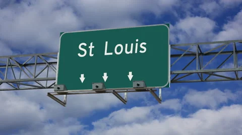 4K Animated highway road sign of St. Lou... | Stock Video | Pond5
