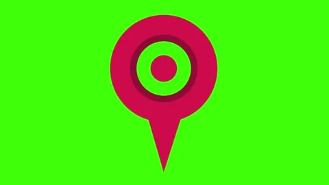 4K animated round-shaped bold red locati... | Stock Video | Pond5