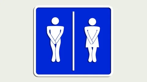 4K ANIMATED UNISEX RESTROOM SIGN | Stock Video | Pond5