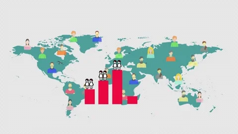 4K animated video for World Population D... | Stock Video | Pond5