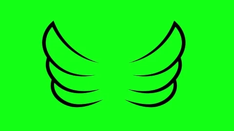 4K Animated Wings Symbol in Motion on Gr... | Stock Video | Pond5