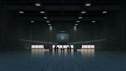 4K Animation of Airplane Inside Hangar I... | Stock Video | Pond5