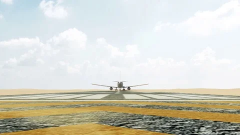 4K Animation of Airplane Takes Off from ... | Stock Video | Pond5