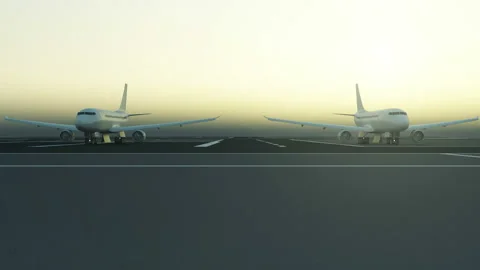 4K Animation of Airplane takes off from ... | Stock Video | Pond5