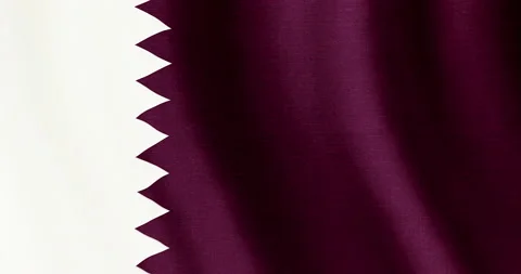 4k animation background with flag of Qat... | Stock Video | Pond5