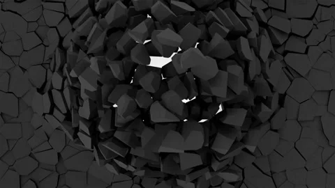 4K Animation of Broken Black Wall on gra... | Stock Video | Pond5