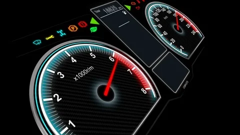 4K Animation of car dashboard speed rpm ... | Stock Video | Pond5